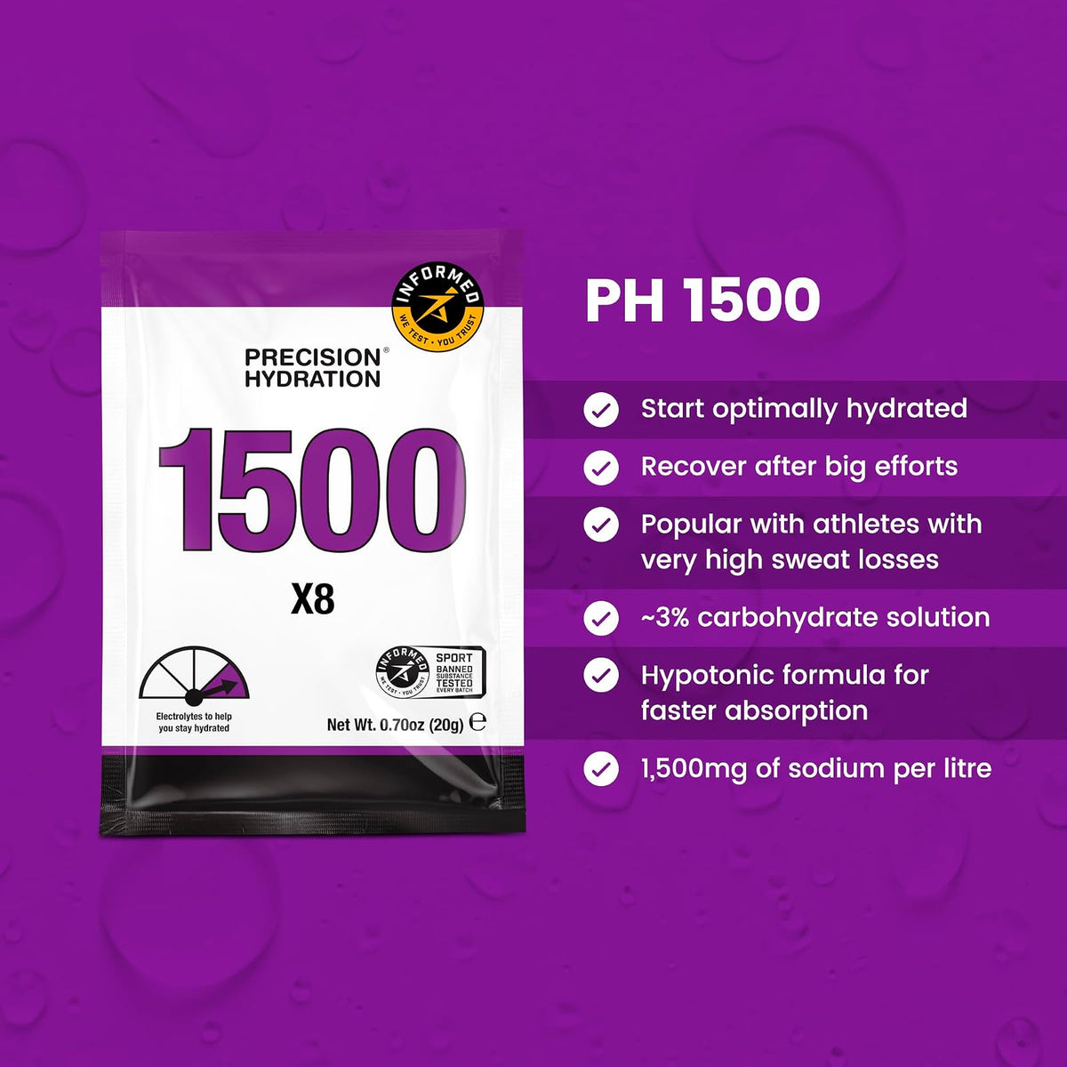 1500 mg electrolyte powder for hydration