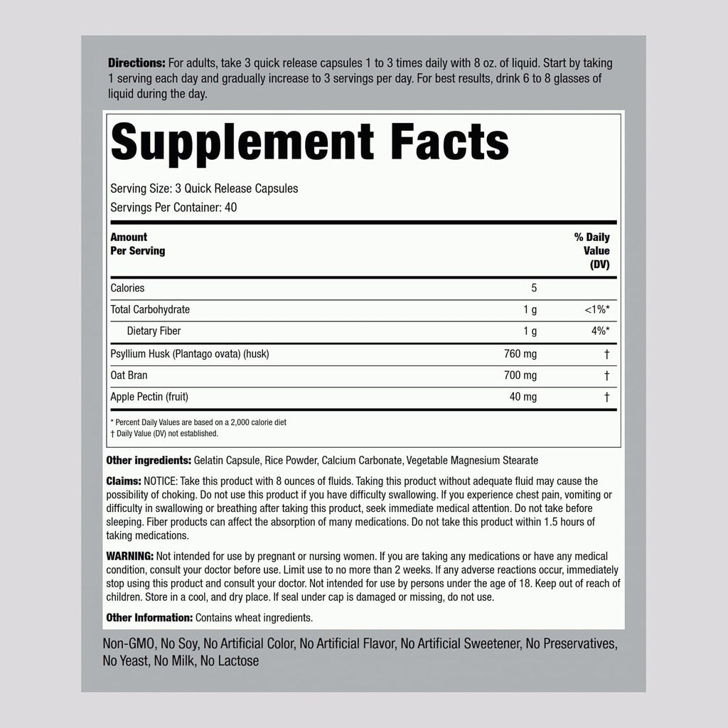 1500 mg fiber supplement benefits
