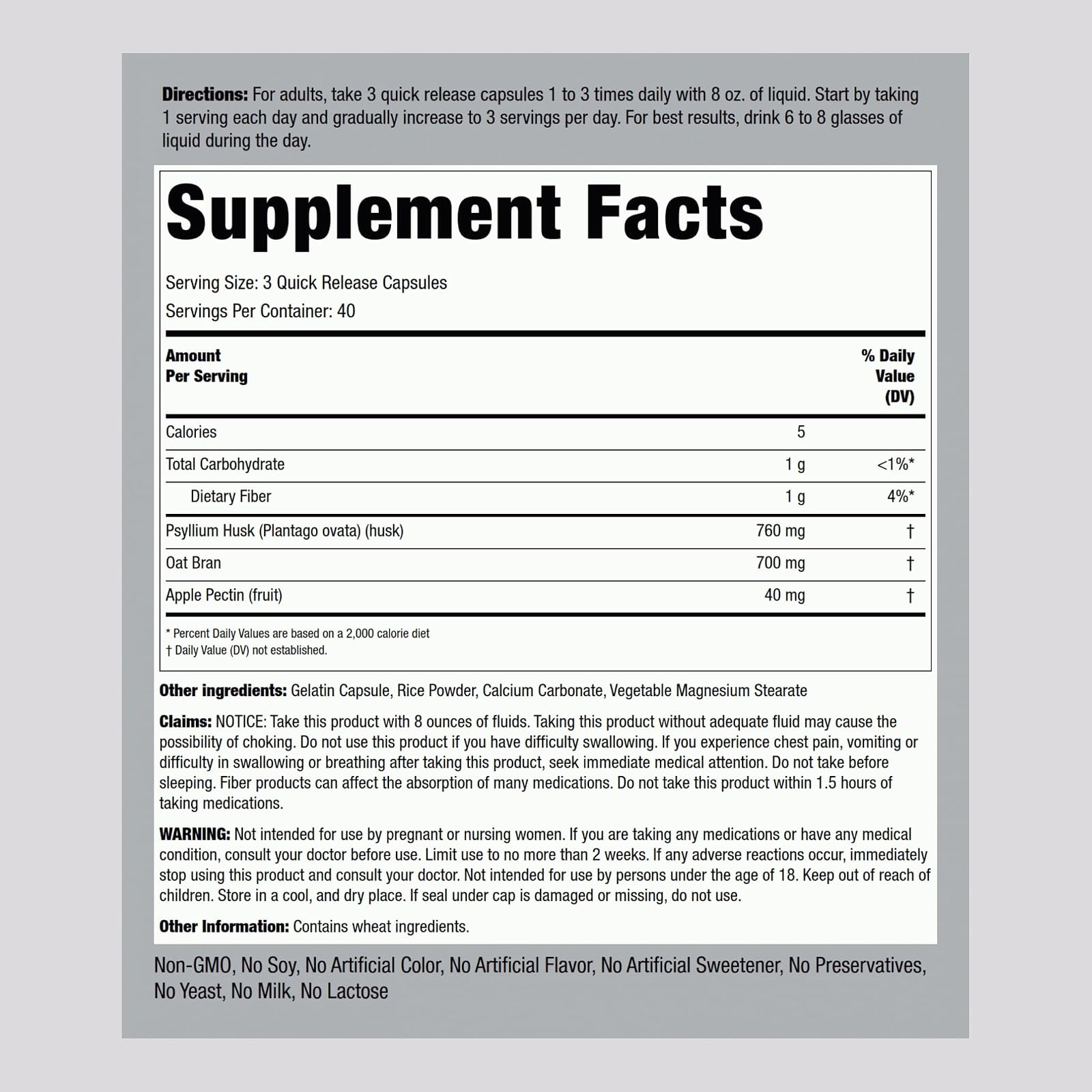 1500 mg fiber supplement benefits
