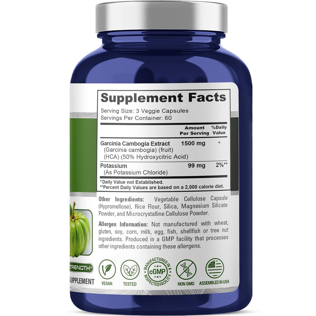 1500 mg Garcinia Cambogia veggie capsules