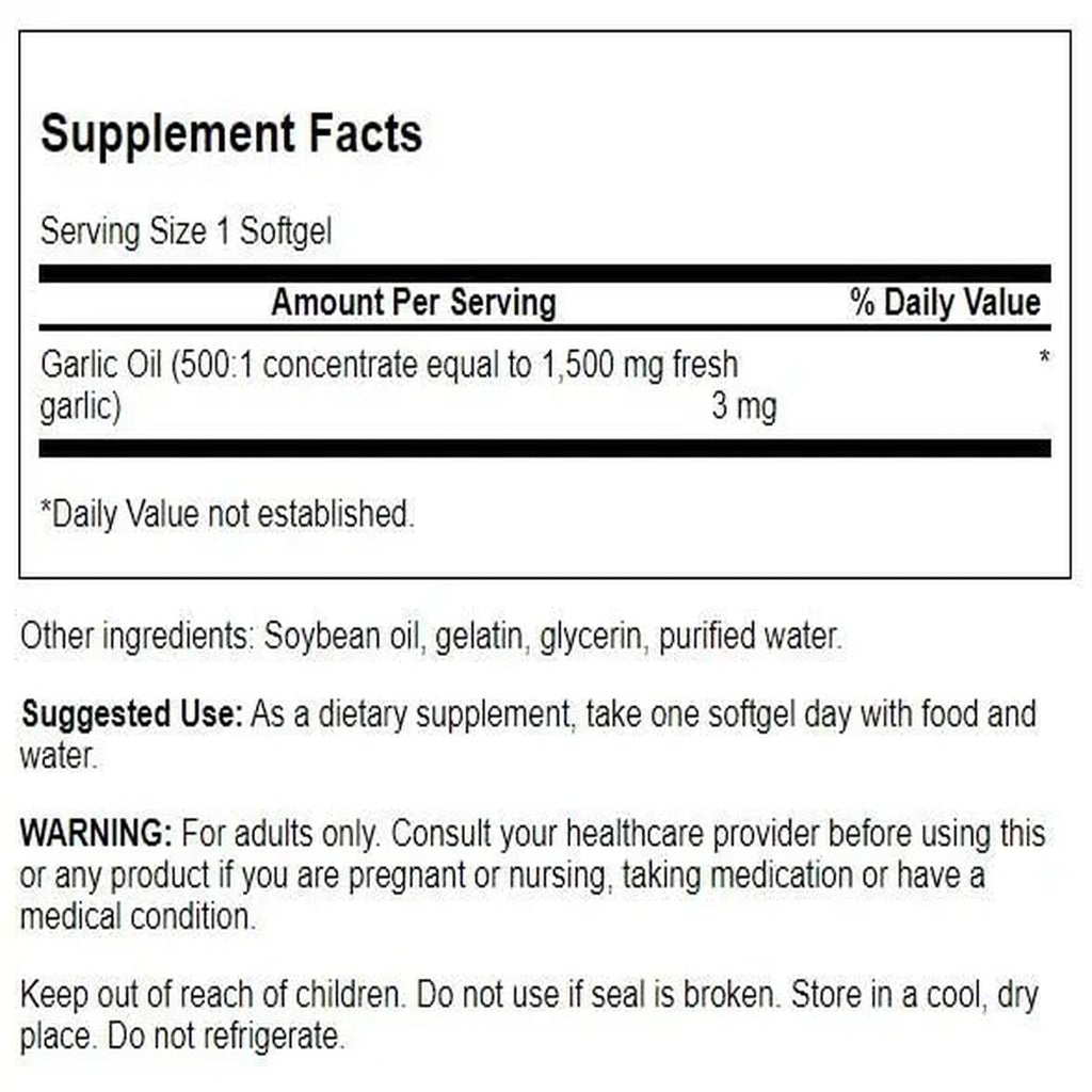 1500 mg garlic oil for immune support