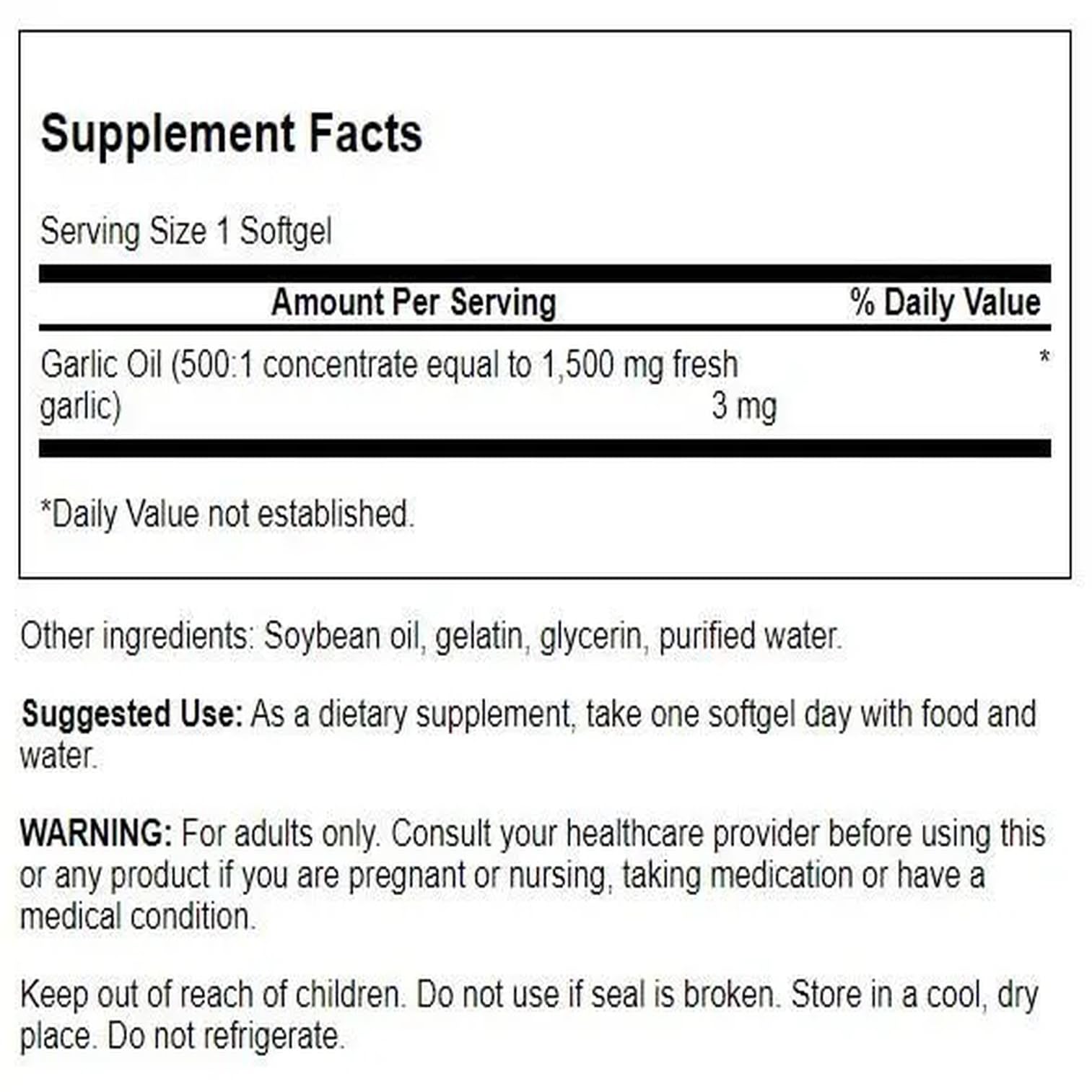 1500 mg garlic oil for immune support