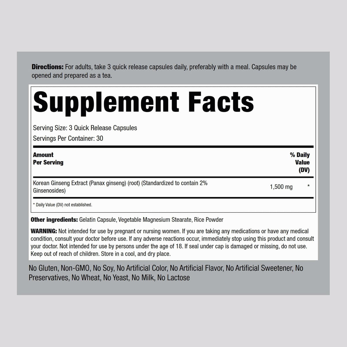 1500 mg ginseng for energy boost