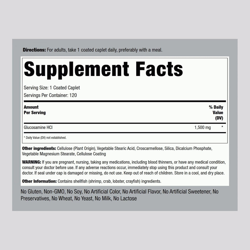 1500 mg glucosamine caplets for mobility