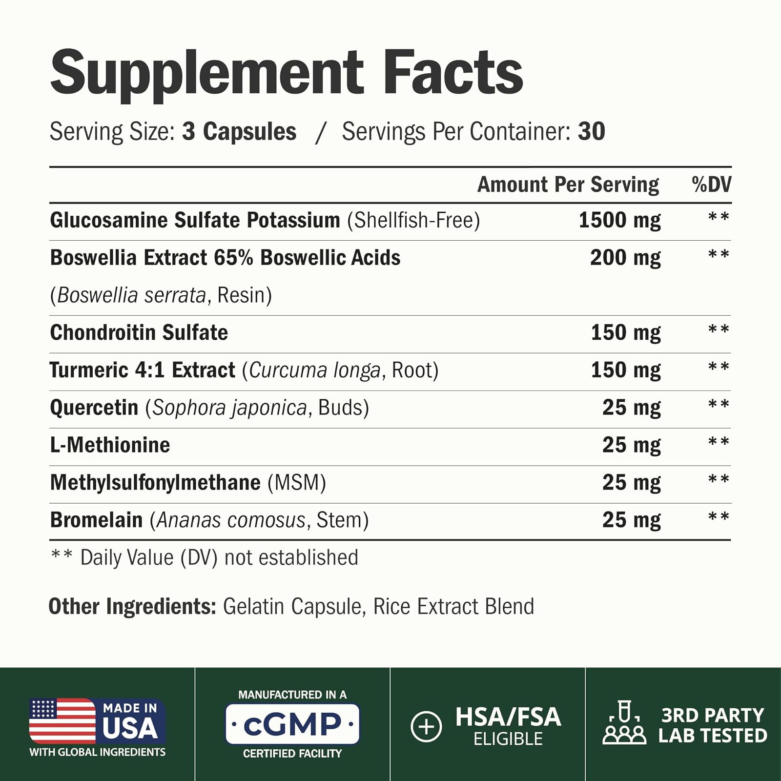 1500 mg glucosamine capsules for mobility