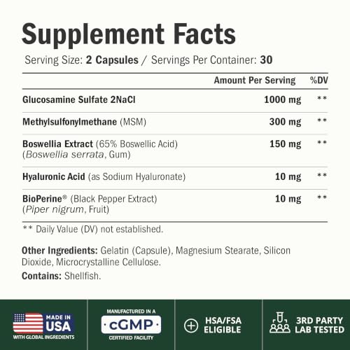 1500 mg glucosamine capsules