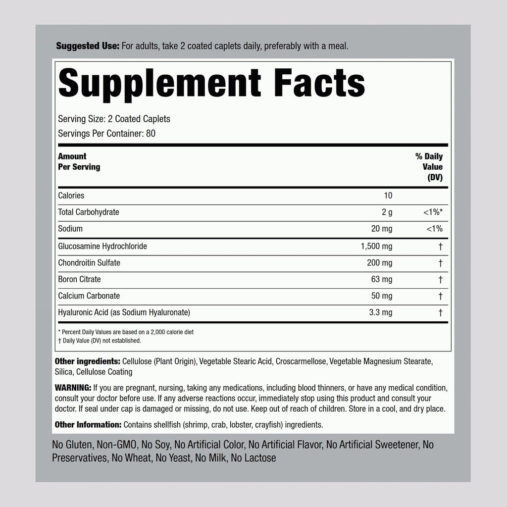 1500 mg glucosamine chondroitin caplets