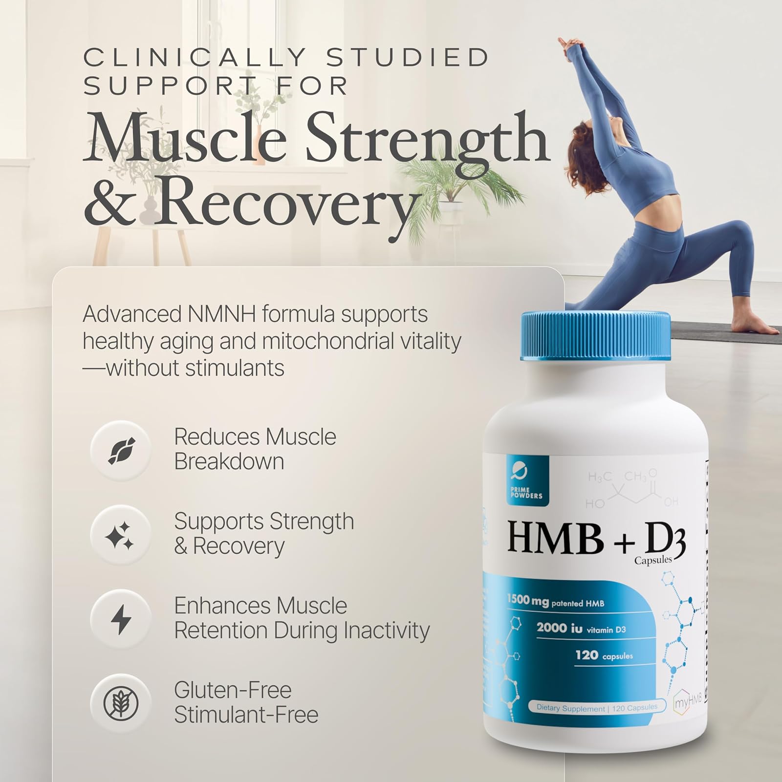1500 mg HMB capsules for health