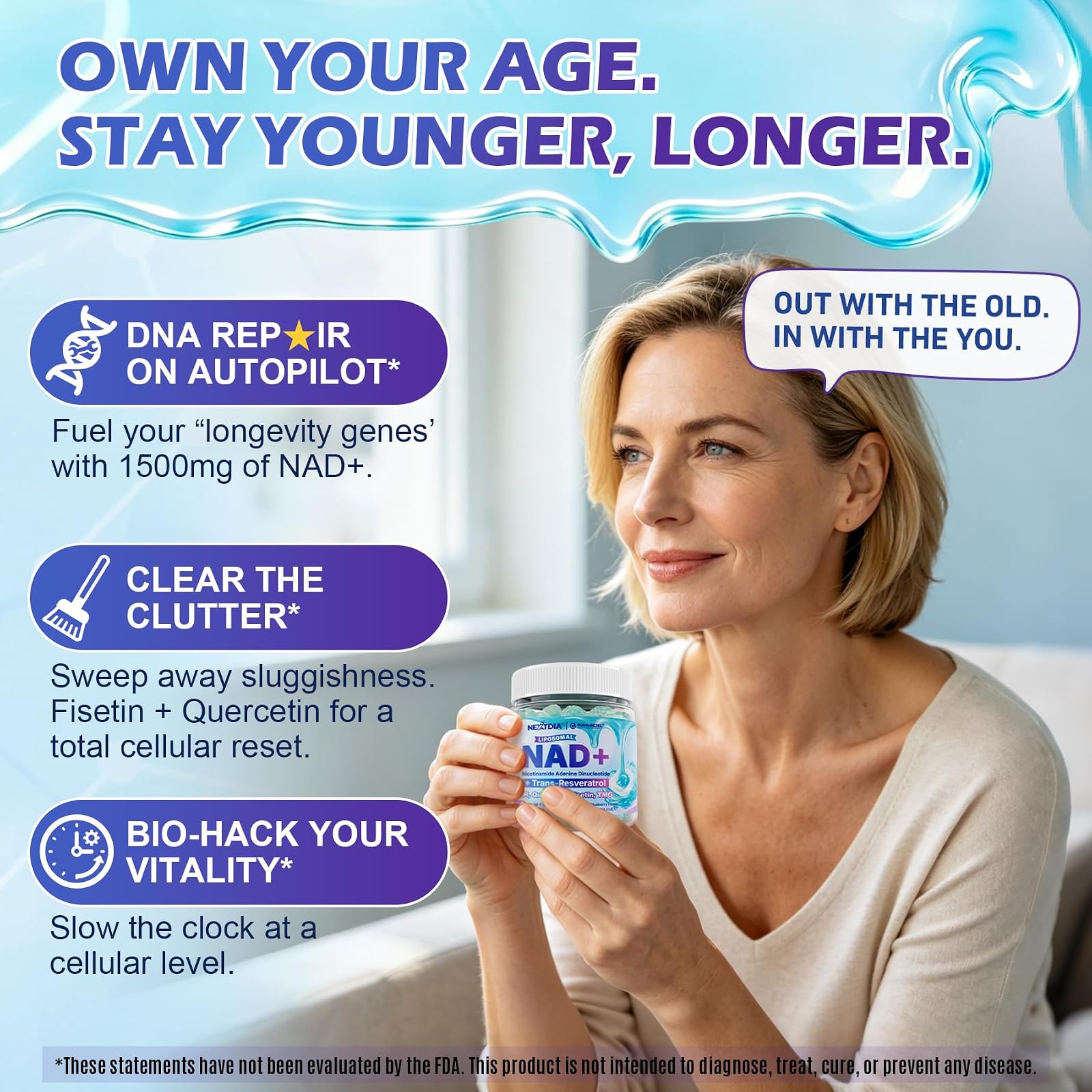 1500 mg NAD+ Resveratrol for healthy aging