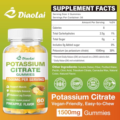 1500 mg potassium citrate supplement