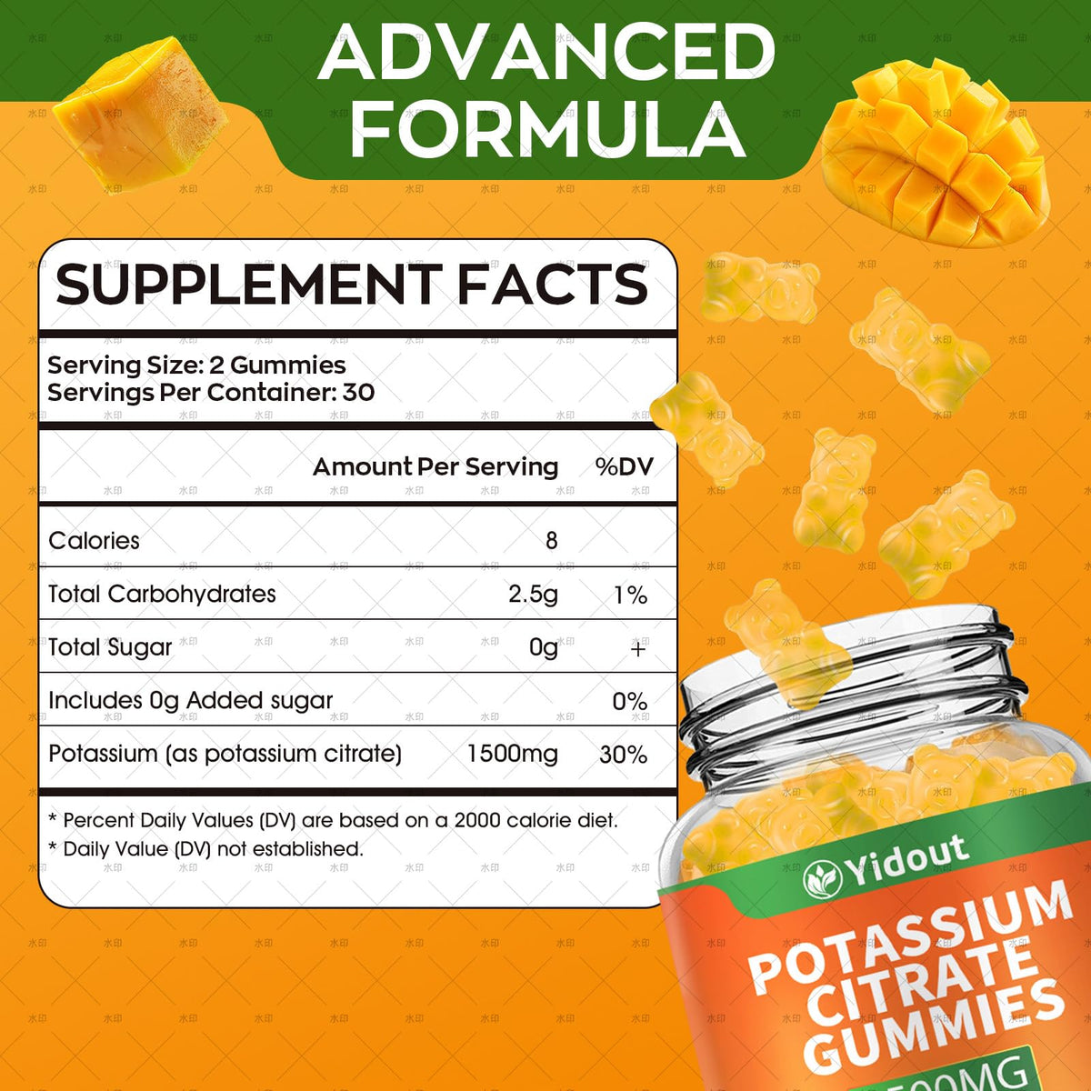 1500 mg potassium citrate supplement