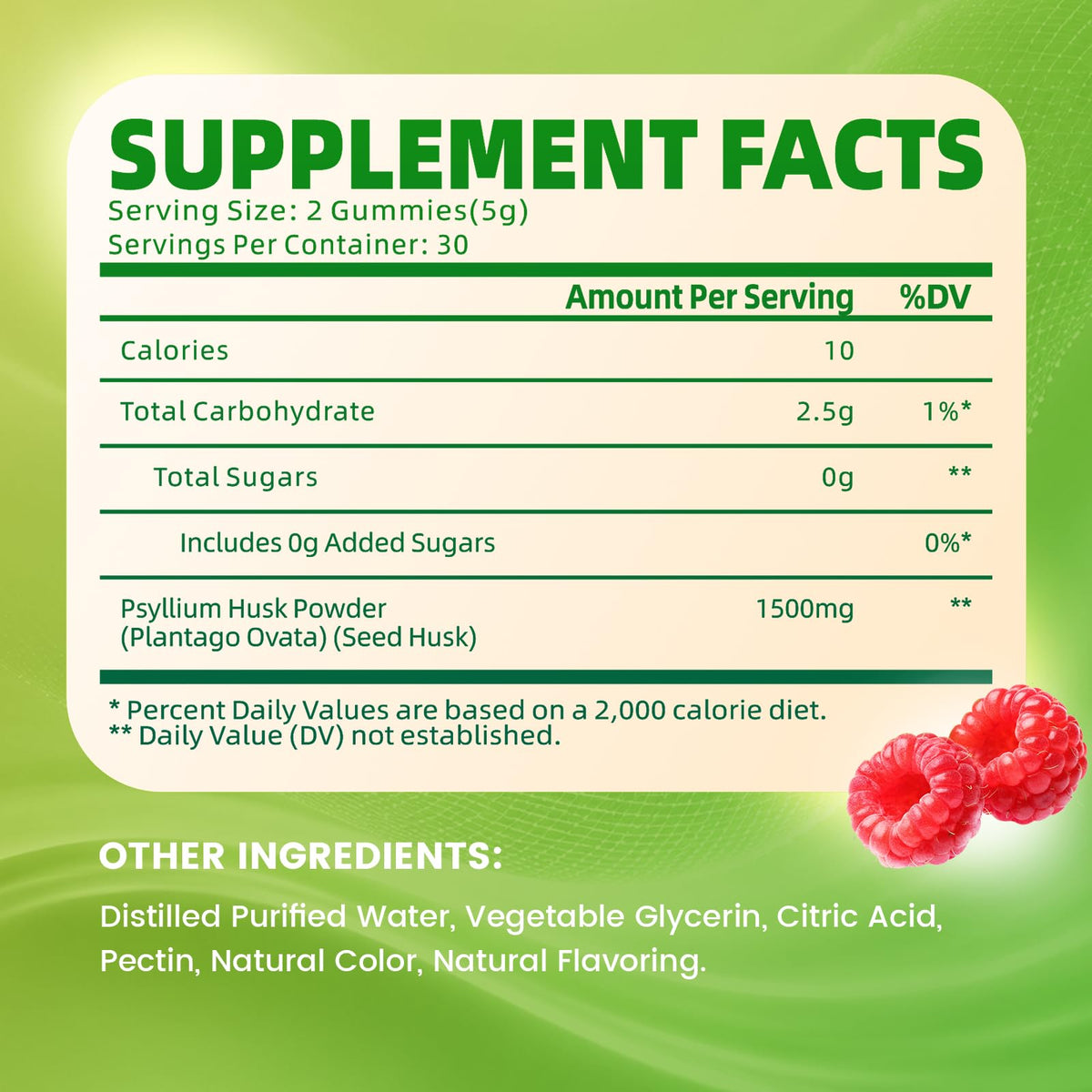 1500 mg psyllium fibre supplement