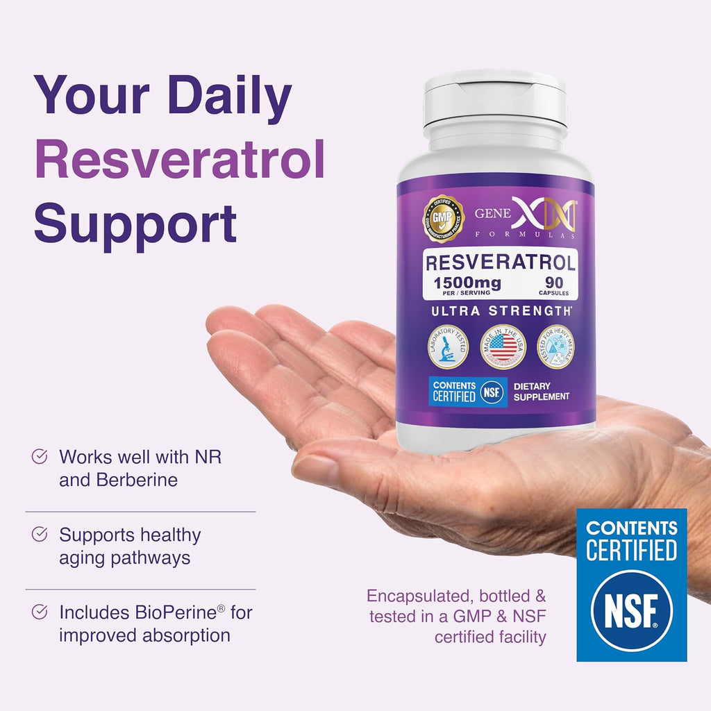 1500 mg Resveratrol for daily vitality