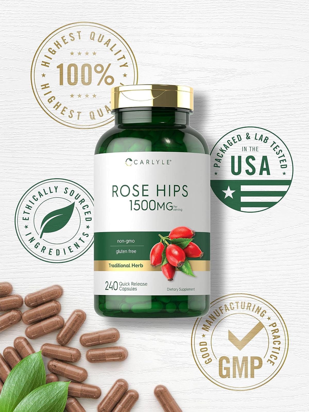 1500 mg rose hips for wellness