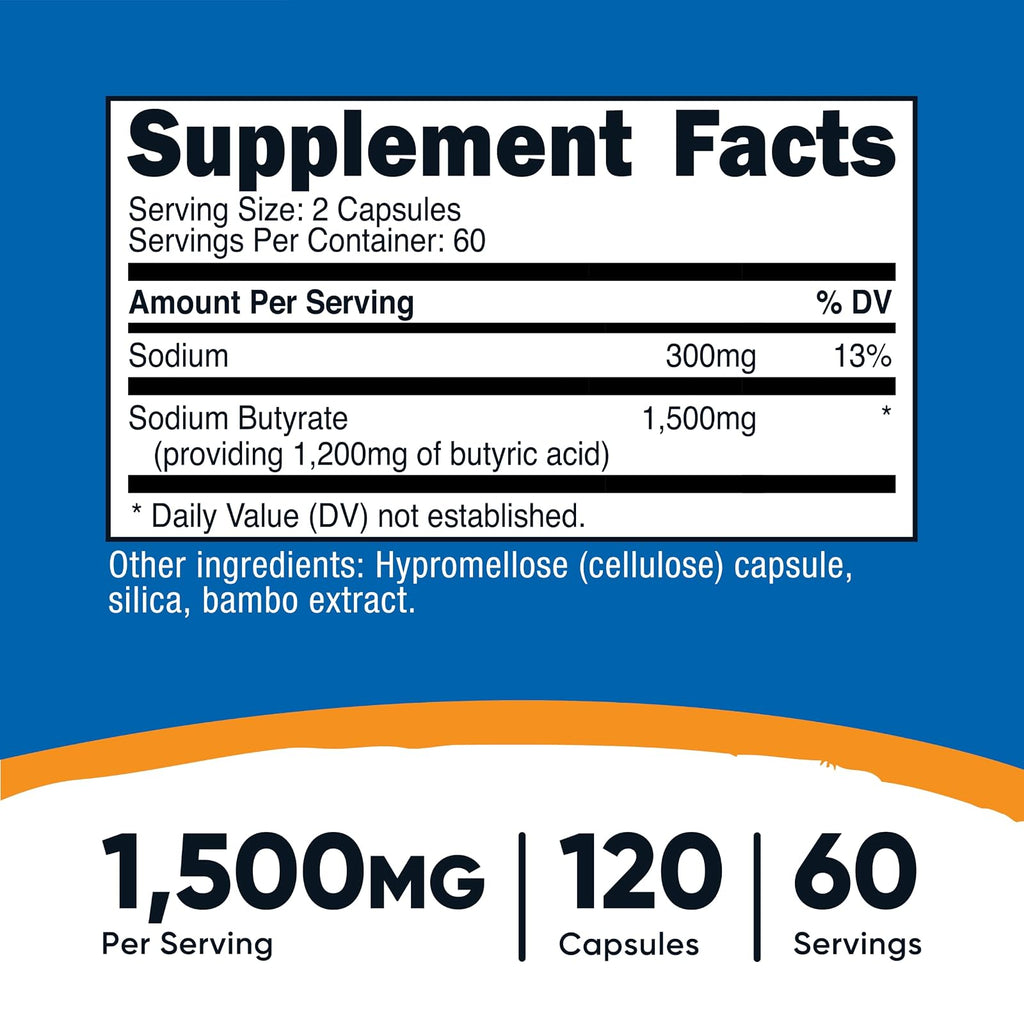 1500 mg sodium butyrate capsules