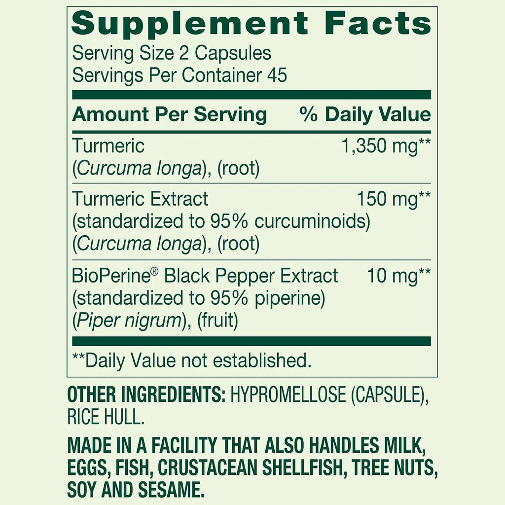 1500 mg turmeric supplement for wellness