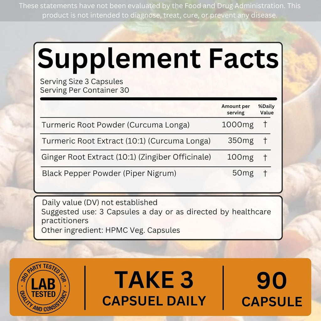 1500 mg turmeric with black pepper