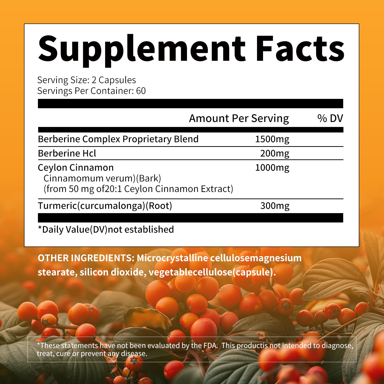 1500mg Berberine for enhanced wellness