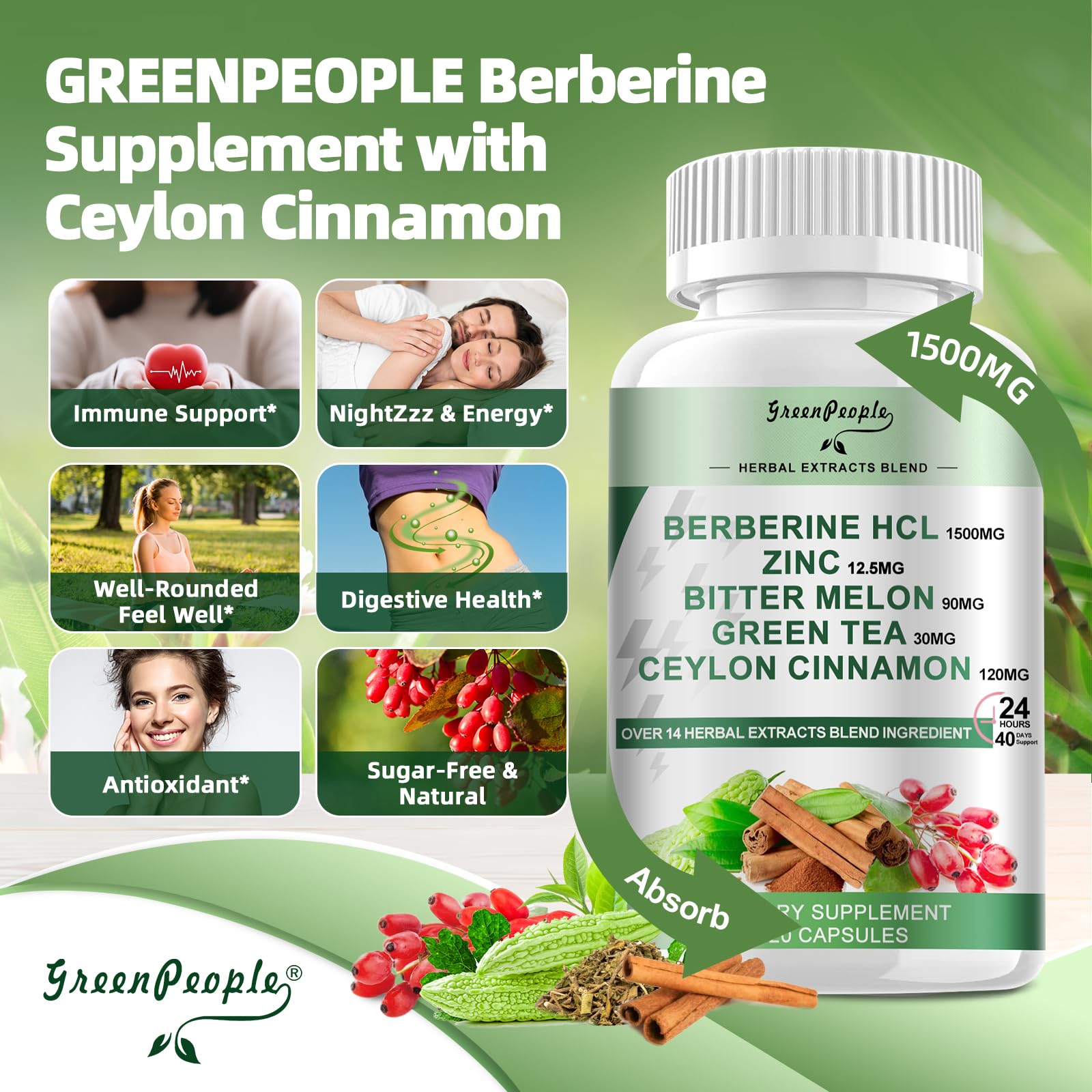 1500mg Berberine for men and women