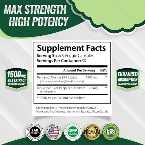 1500mg Citrus Bergamot health benefits