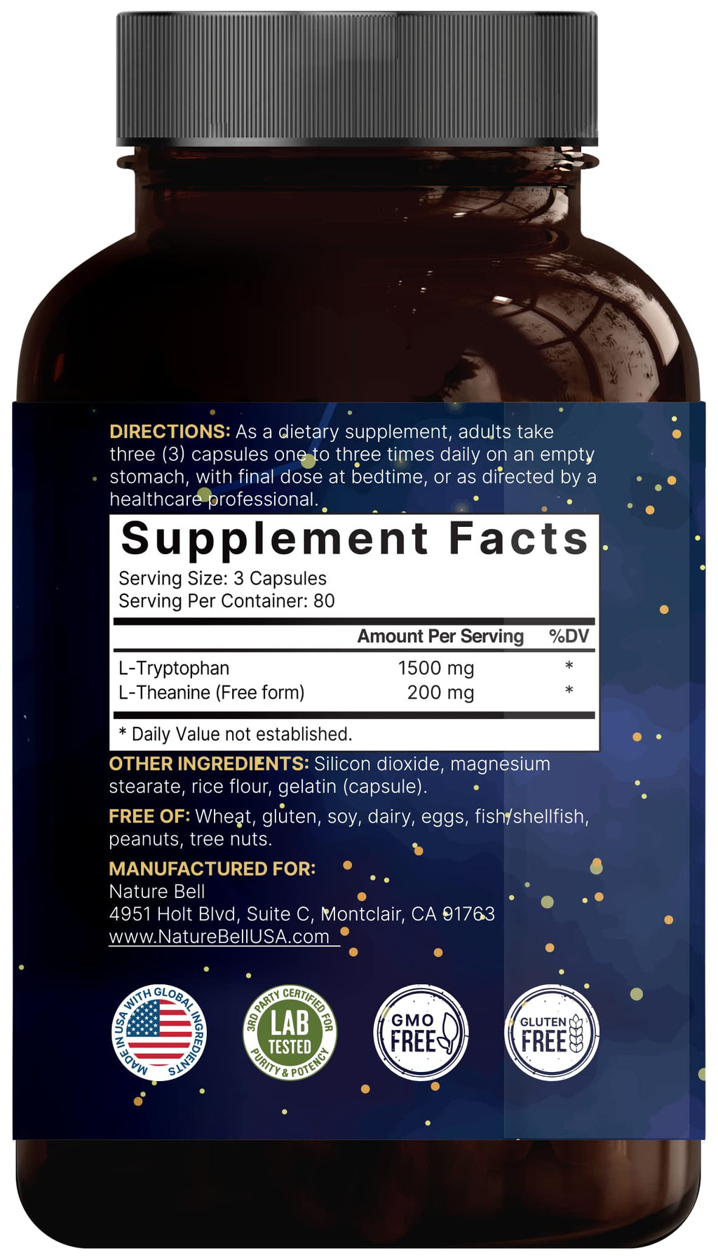 1500mg L-Tryptophan for better sleep