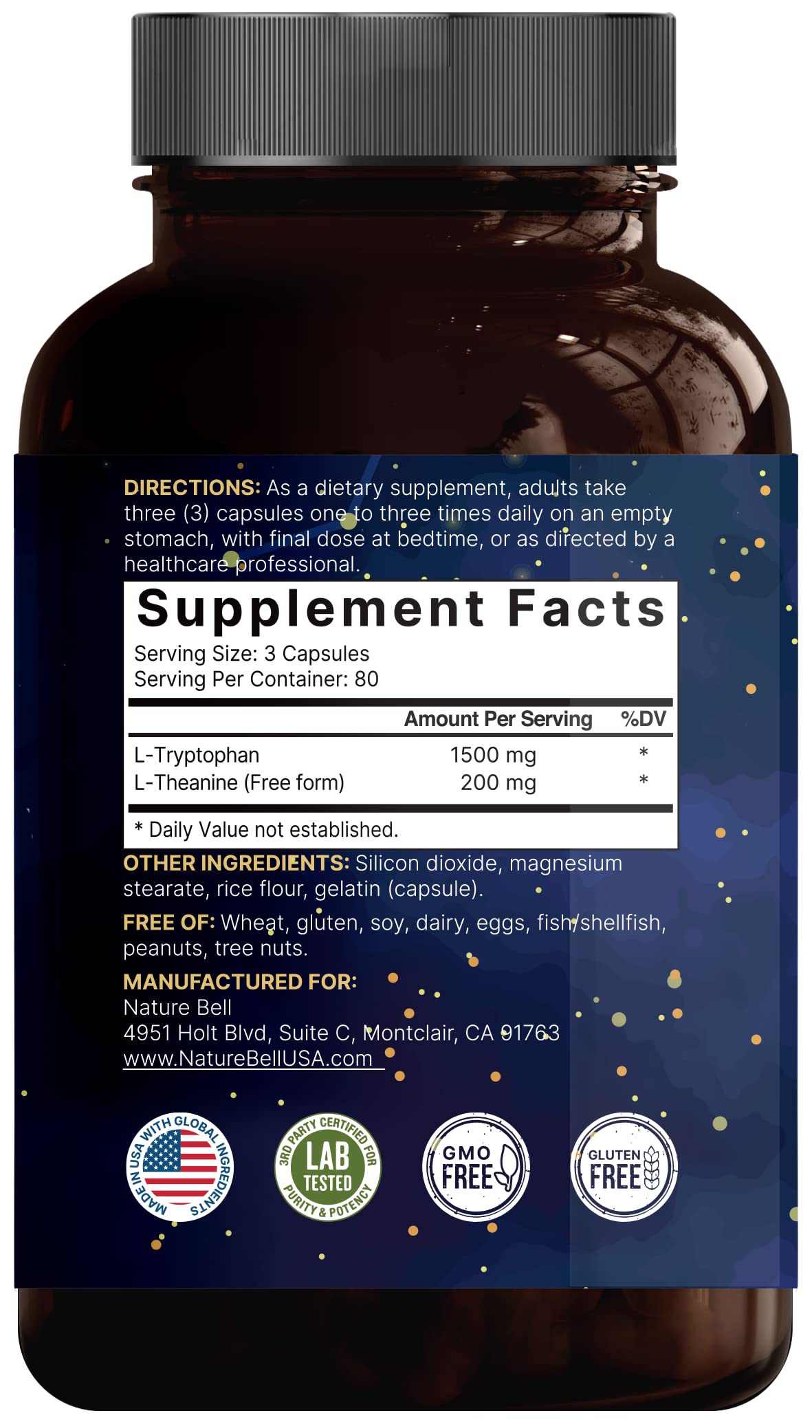 1500mg L-Tryptophan for better sleep