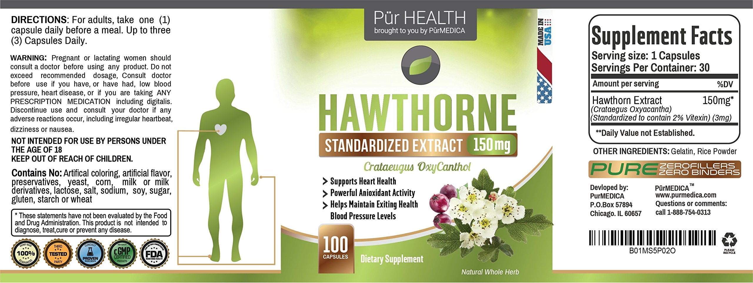 150mg hawthorn extract for cardiovascular support