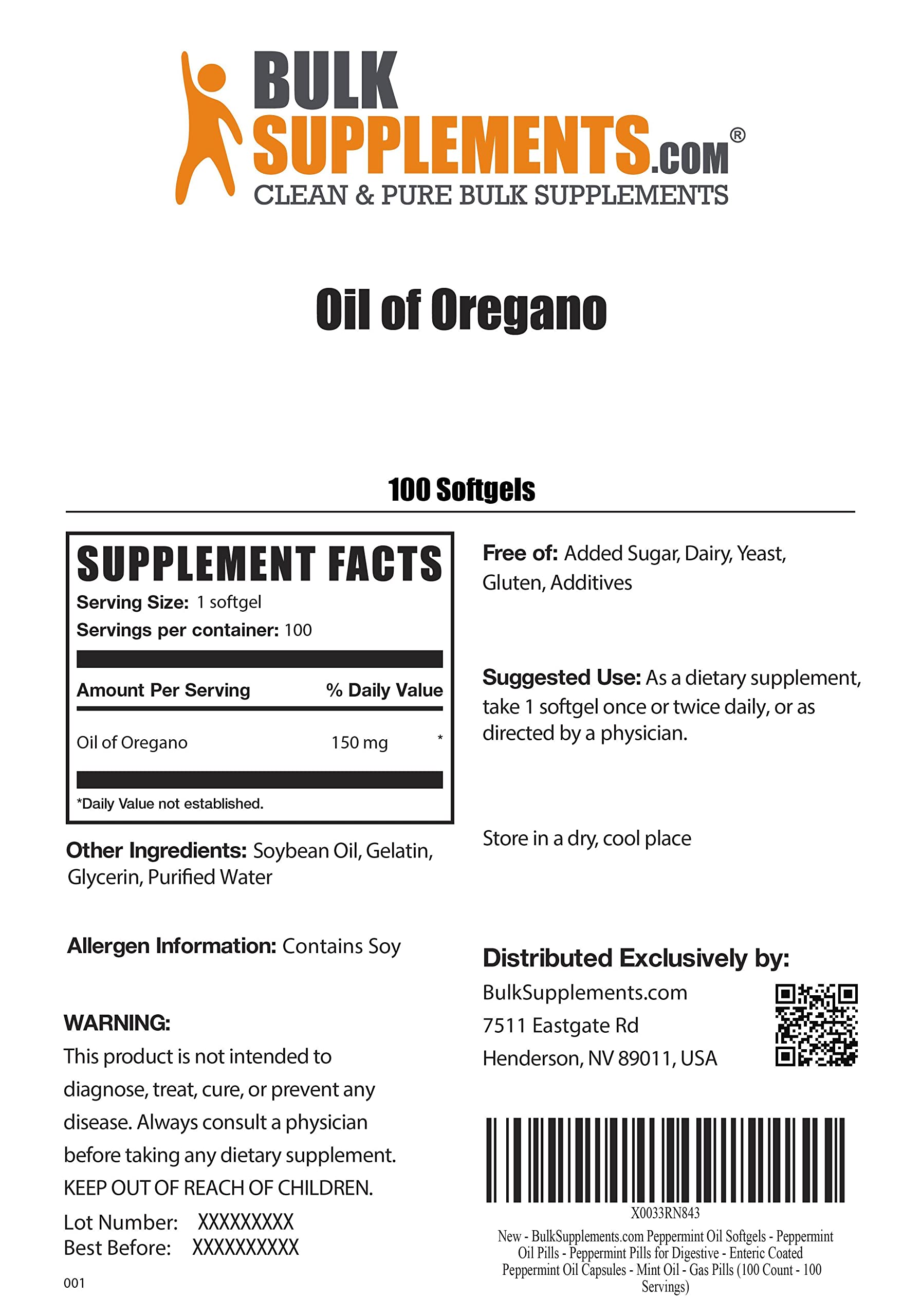 150mg oregano oil for health