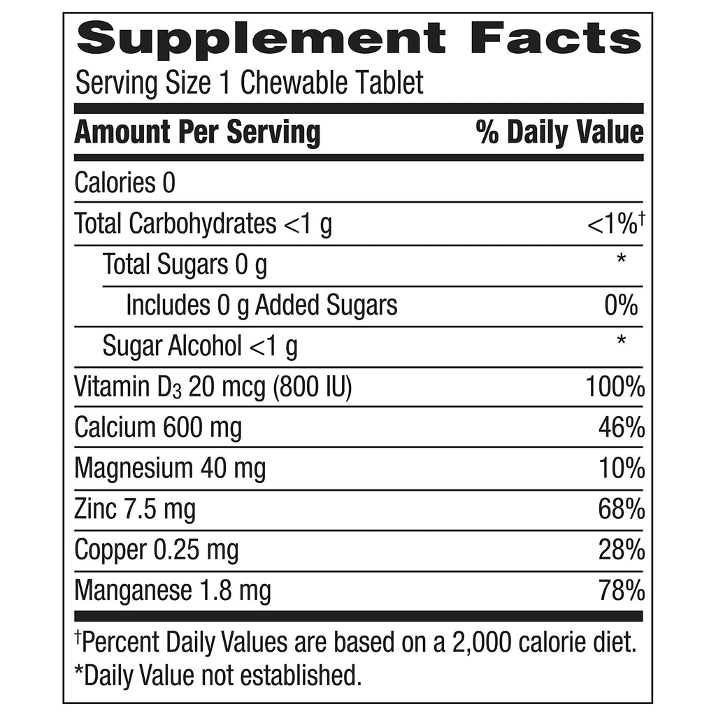 155 count calcium chewable tablets