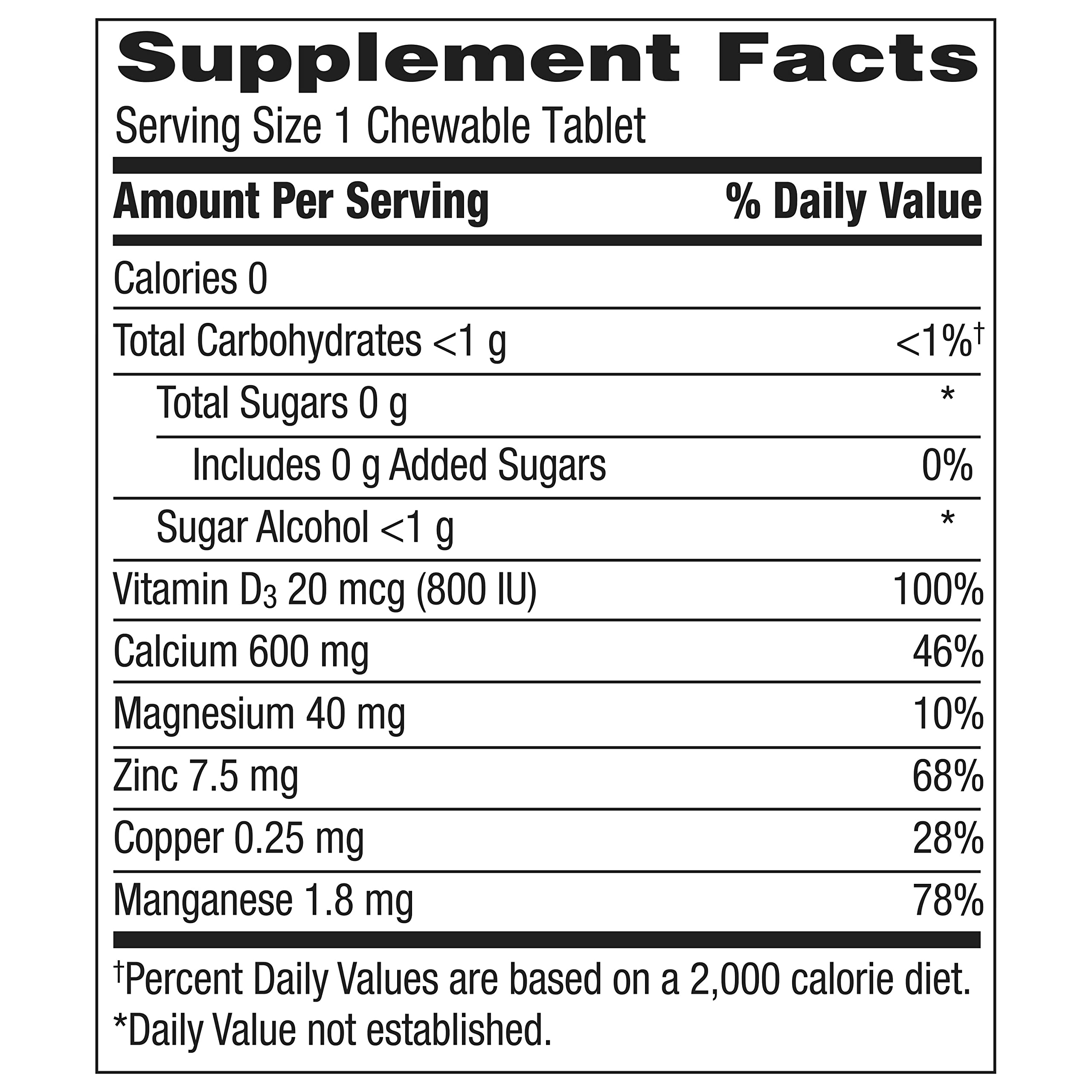 155 count calcium chewable tablets