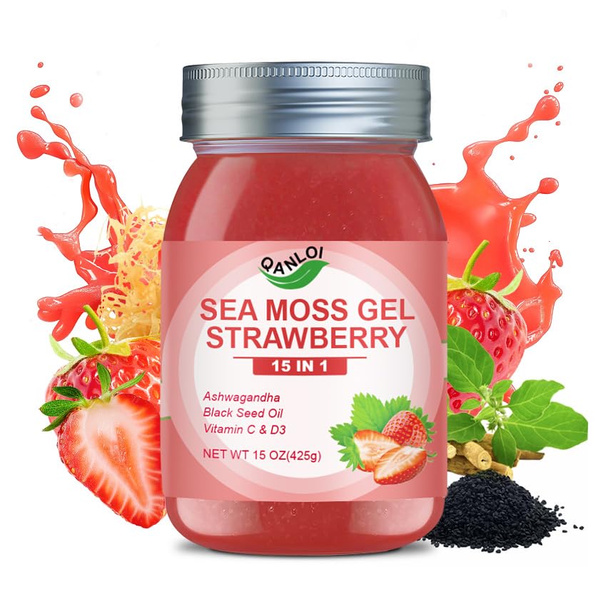 15OZ strawberry sea moss gel