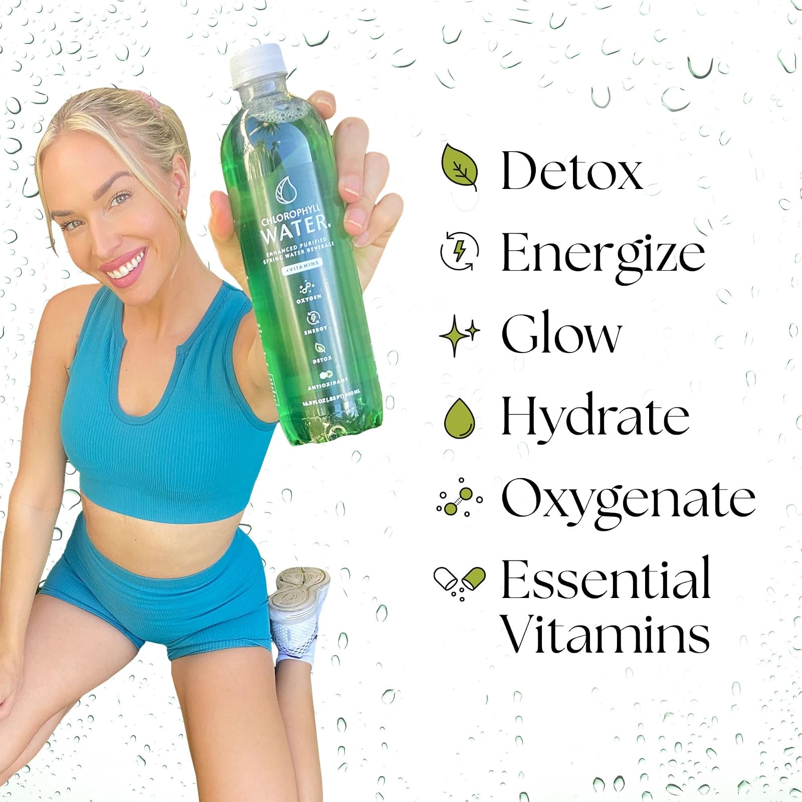 16.9 oz chlorophyll water bottles
