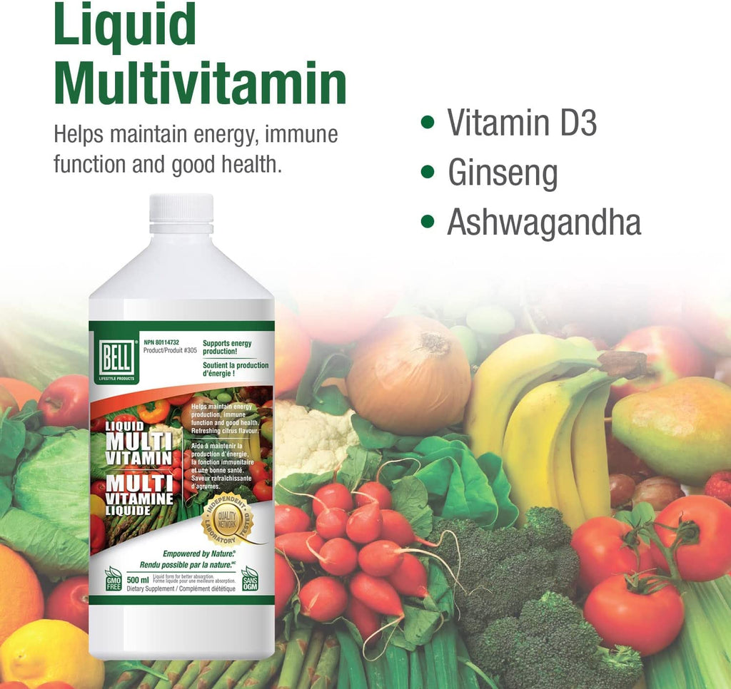 16 fl oz bottle of multivitamins