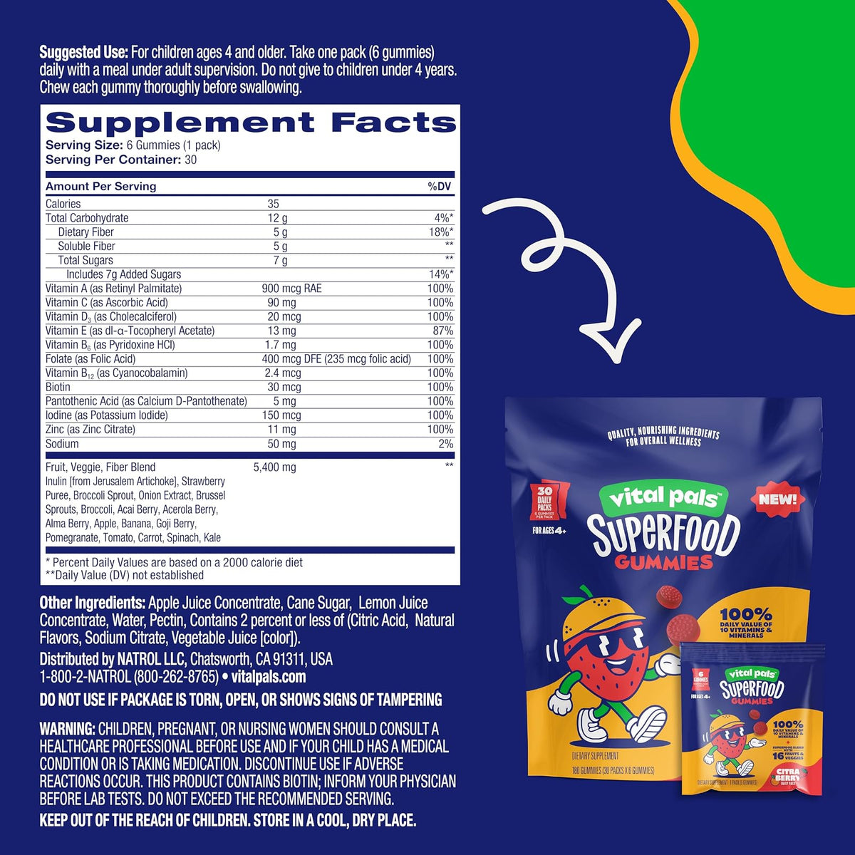 16 fruits and veggies gummies