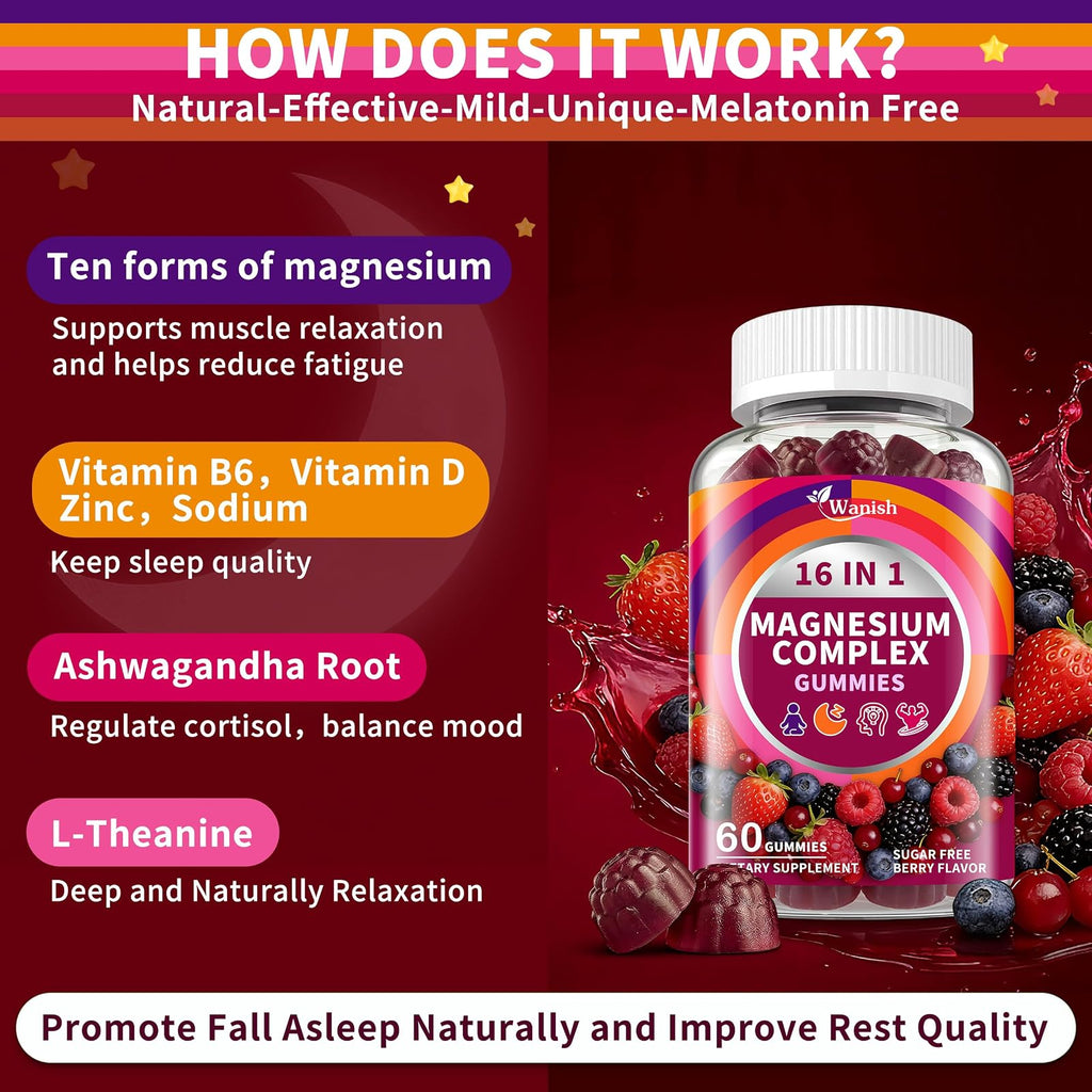 16 in 1 magnesium gummies for relaxation