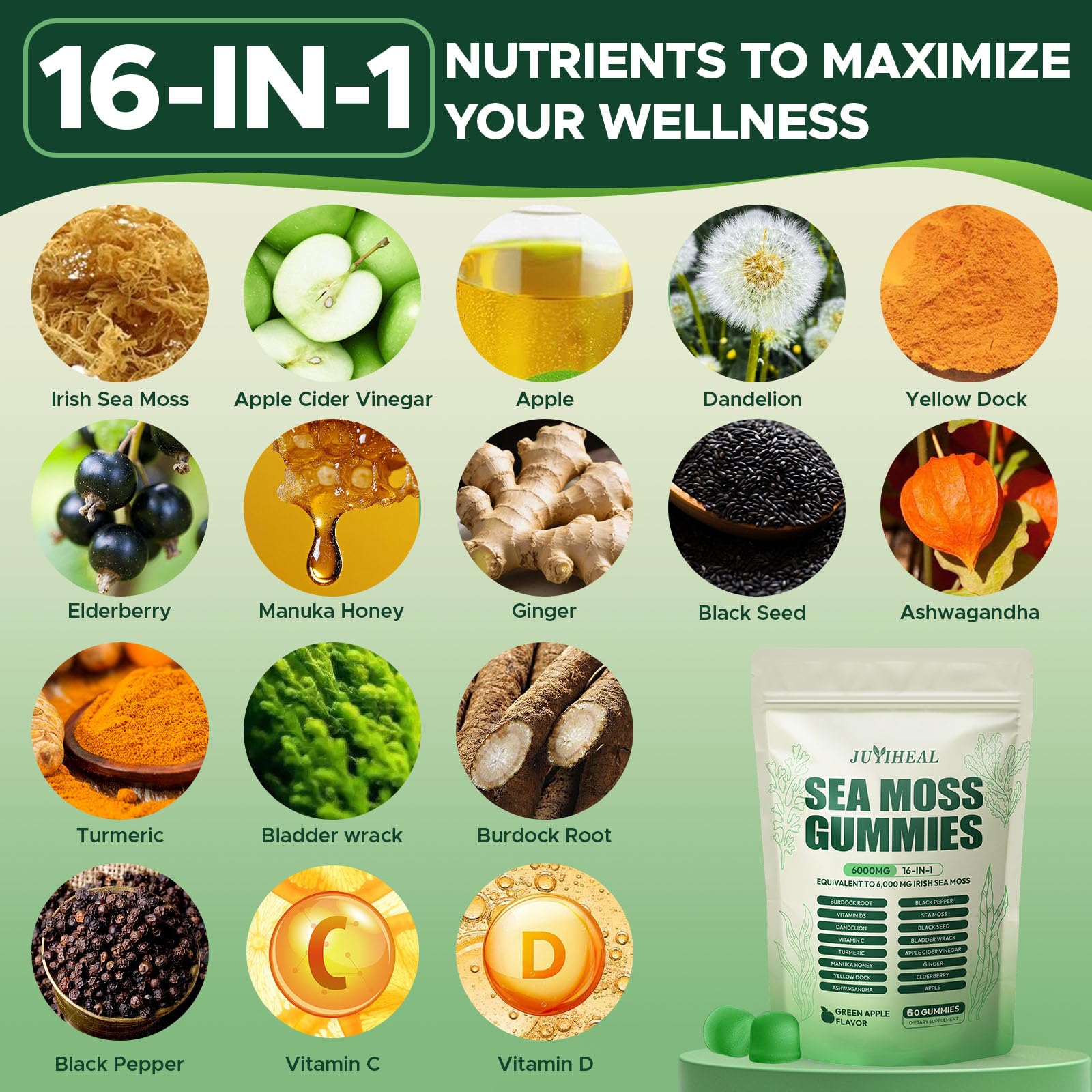 16 in 1 sea moss gummy supplements