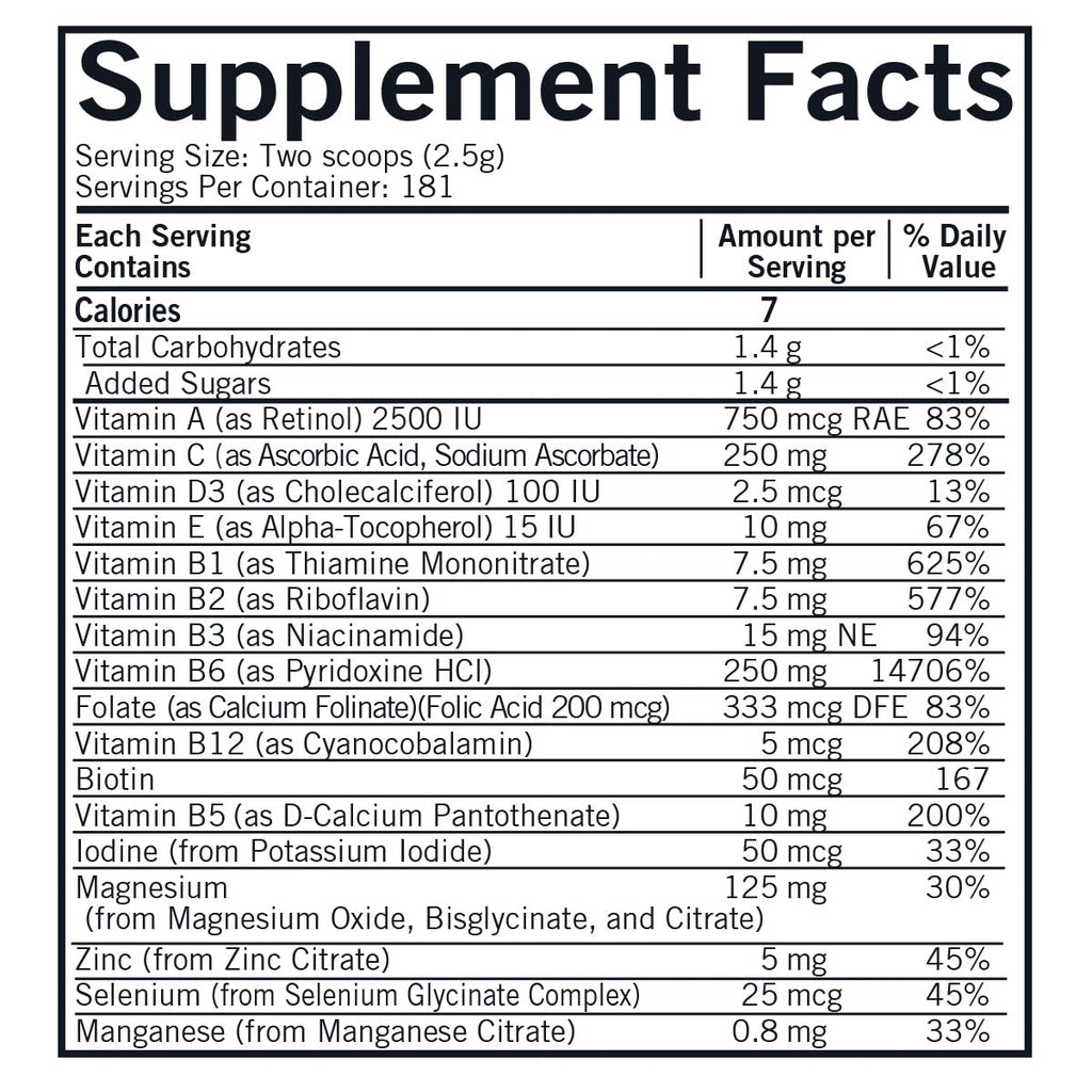 16 ounces of blended vitamins