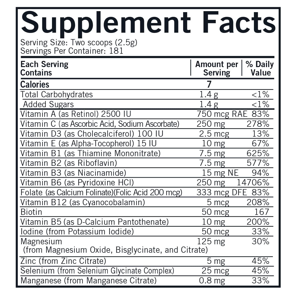 16 ounces of blended vitamins