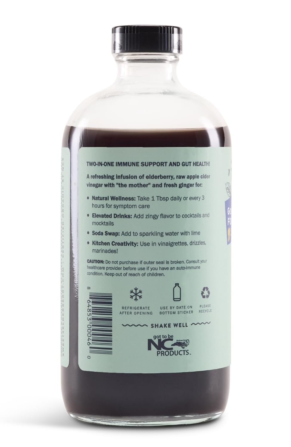 16 oz elderberry shrub recyclable bottle