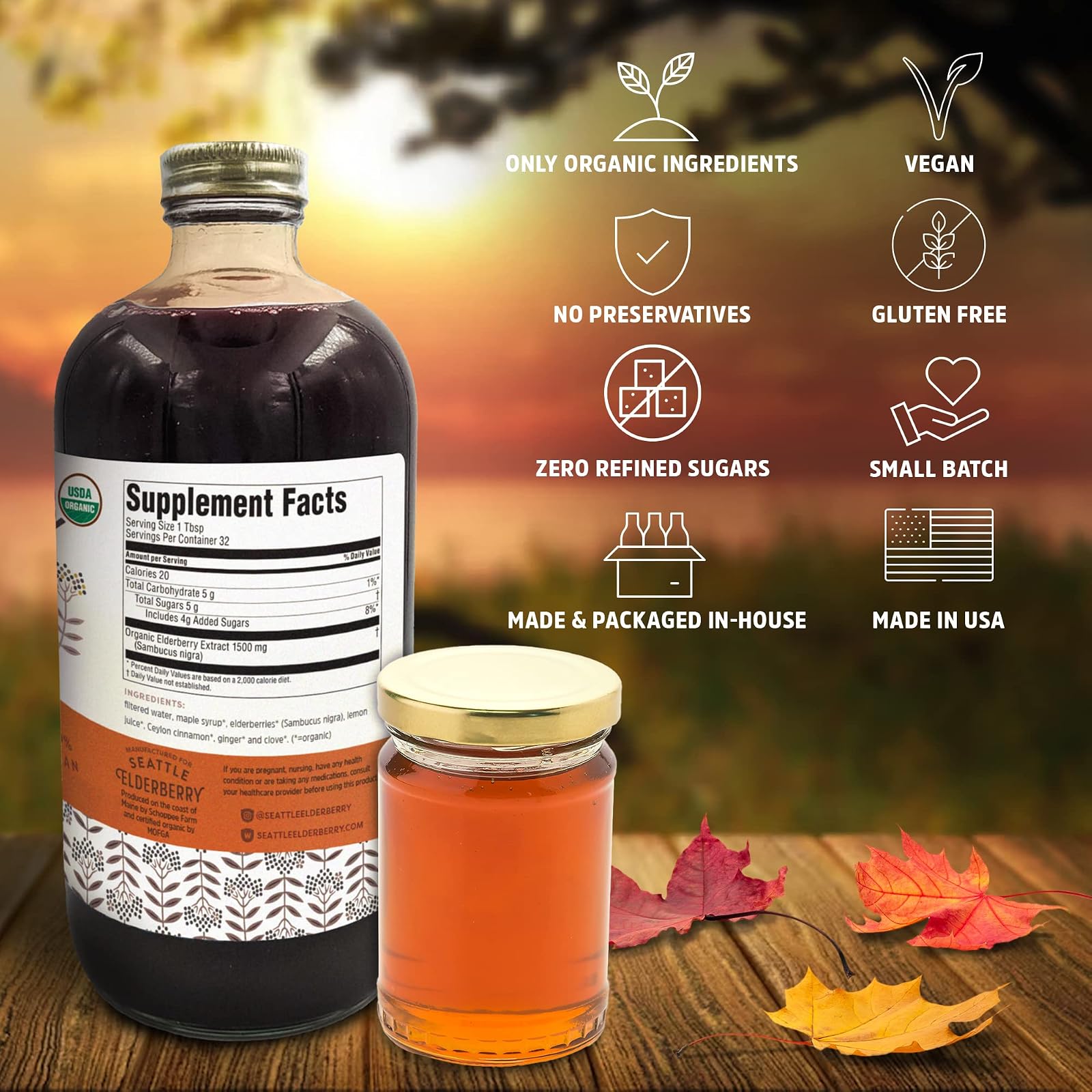 16 oz elderberry syrup bottle