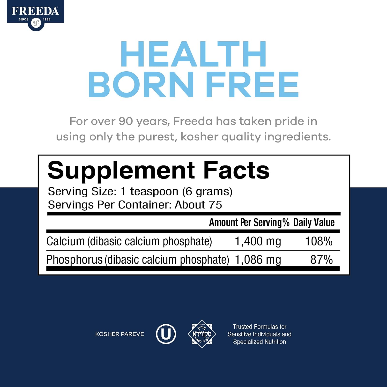 16 oz Freeda calcium for optimal absorption