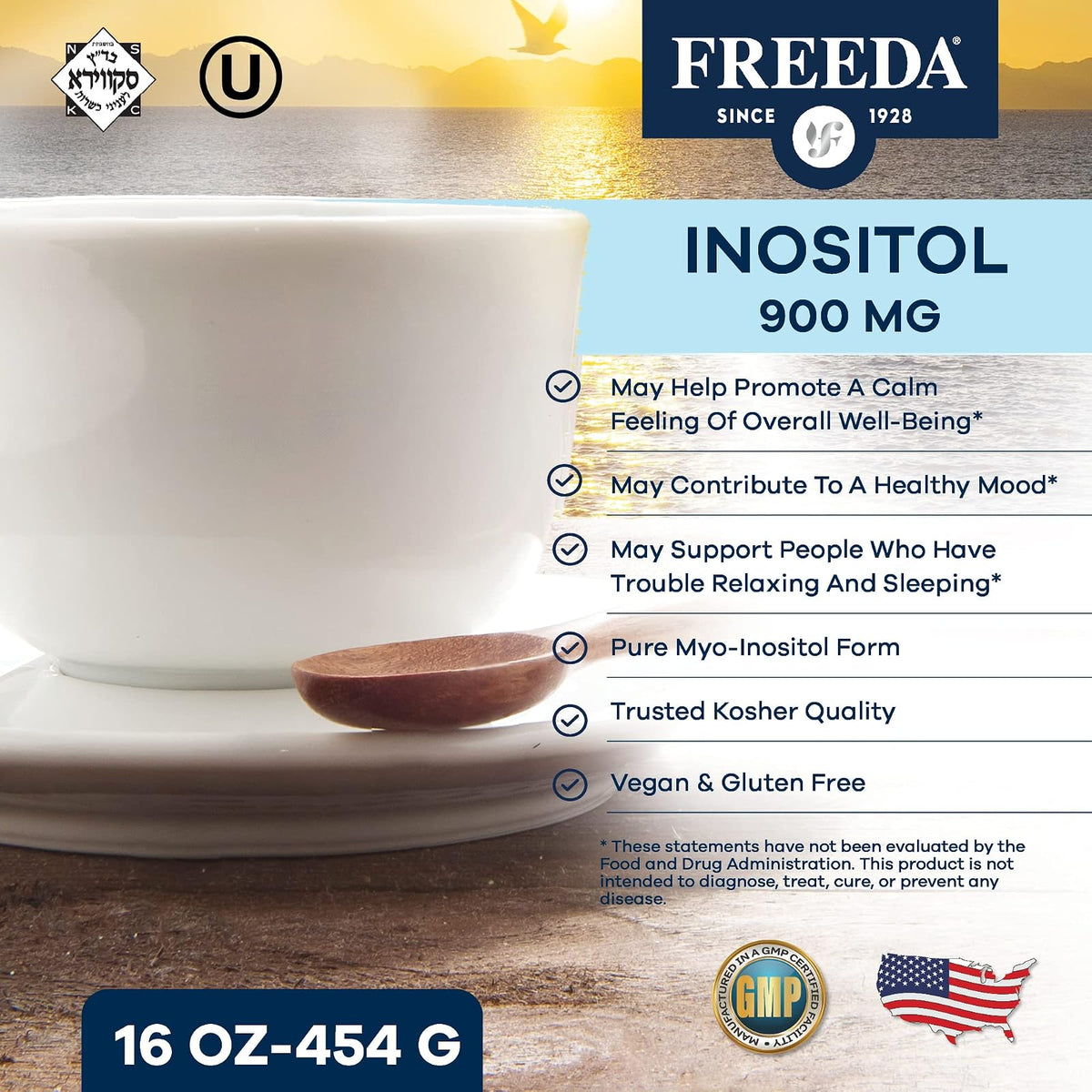 16 oz FREEDA Myo-Inositol for energy support