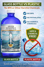 16 oz glass bottle of silver