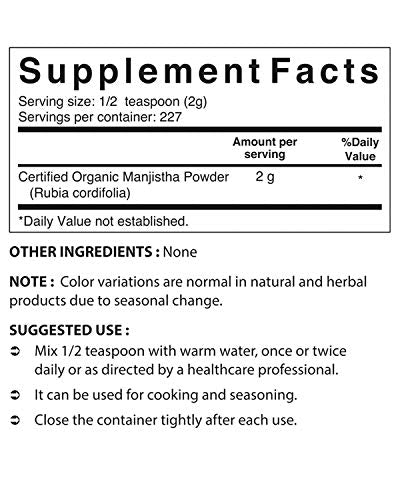 16 OZ manjistha powder for health