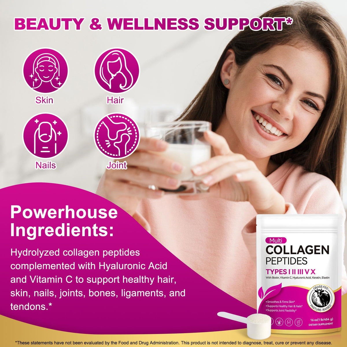 16 oz multi collagen powder for beauty