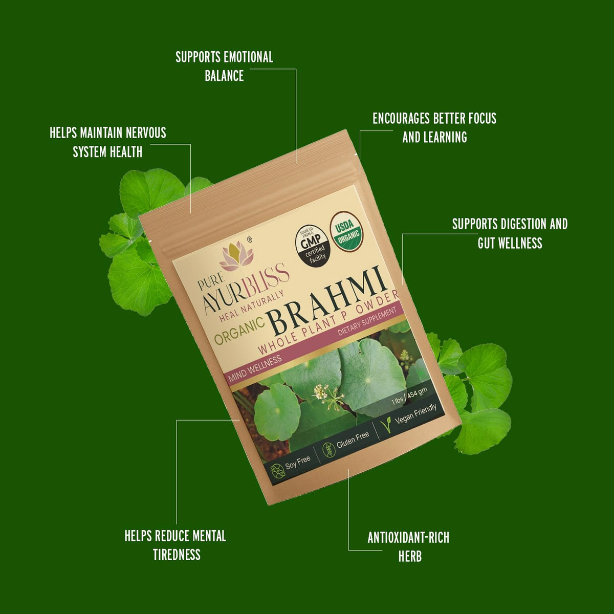 16 oz organic Brahmi for wellness
