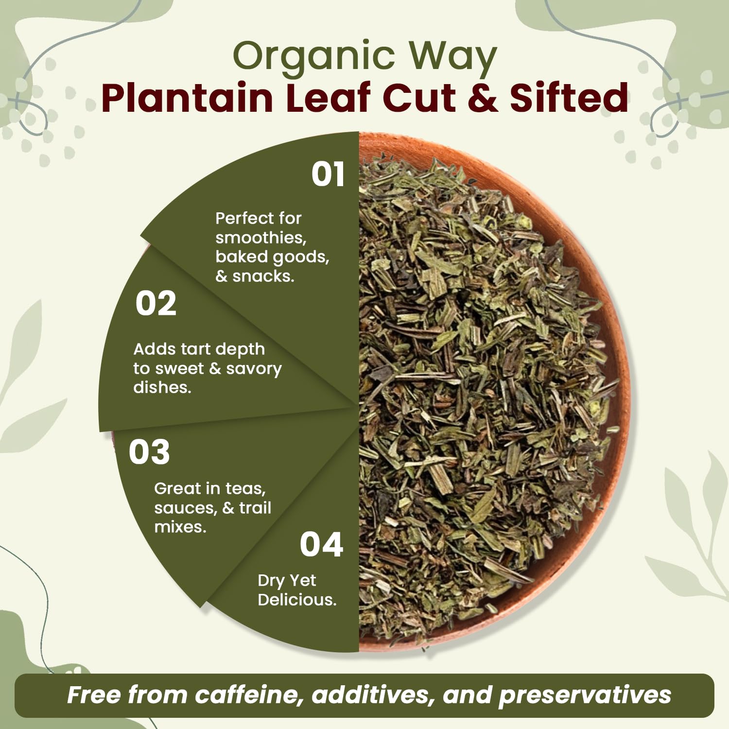16 oz organic plantain leaf package
