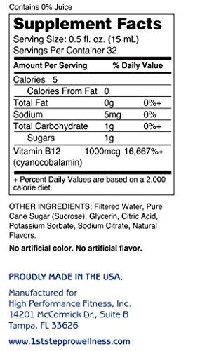 16 oz vitamin B12 supplement bottle