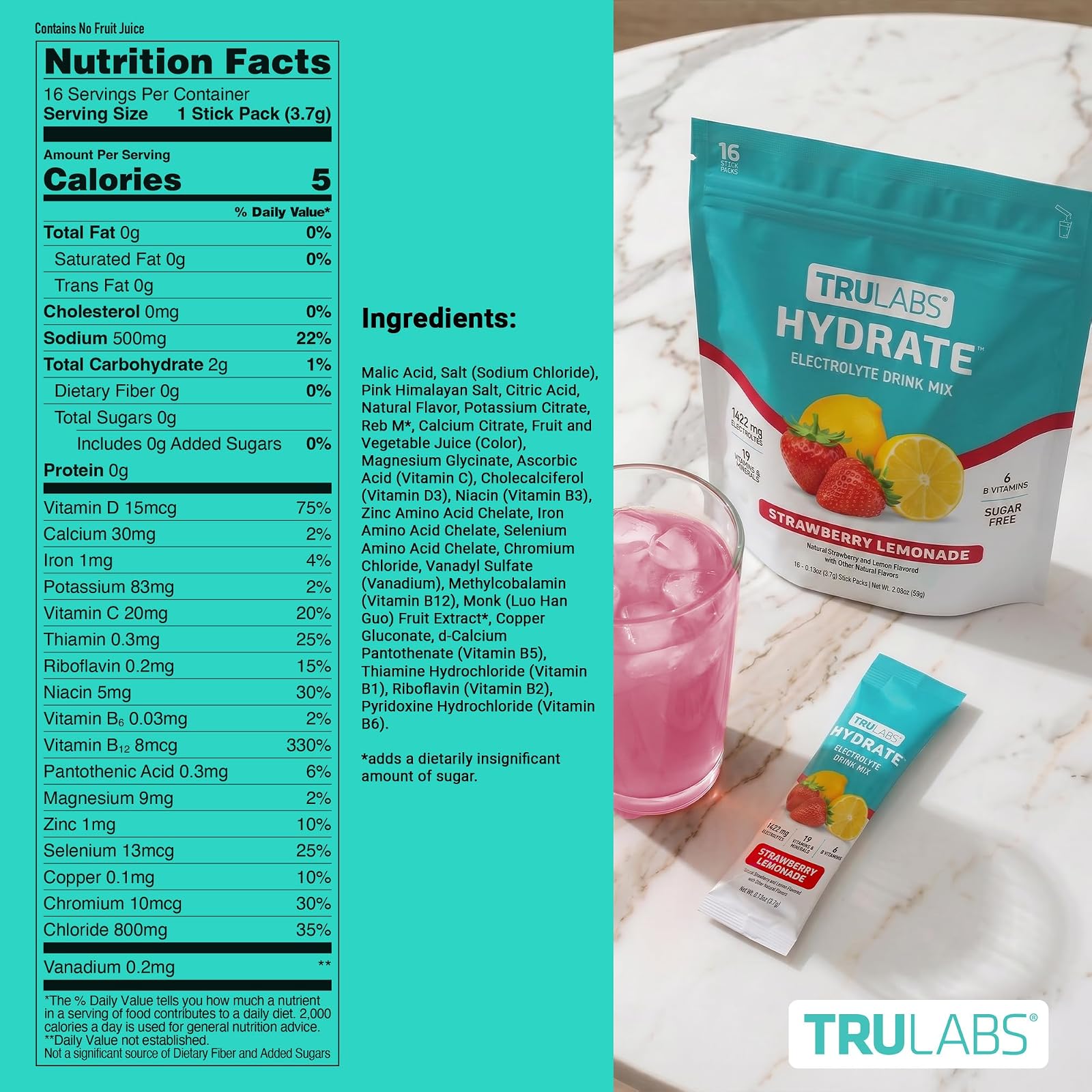 16 packets of TRULABS electrolytes
