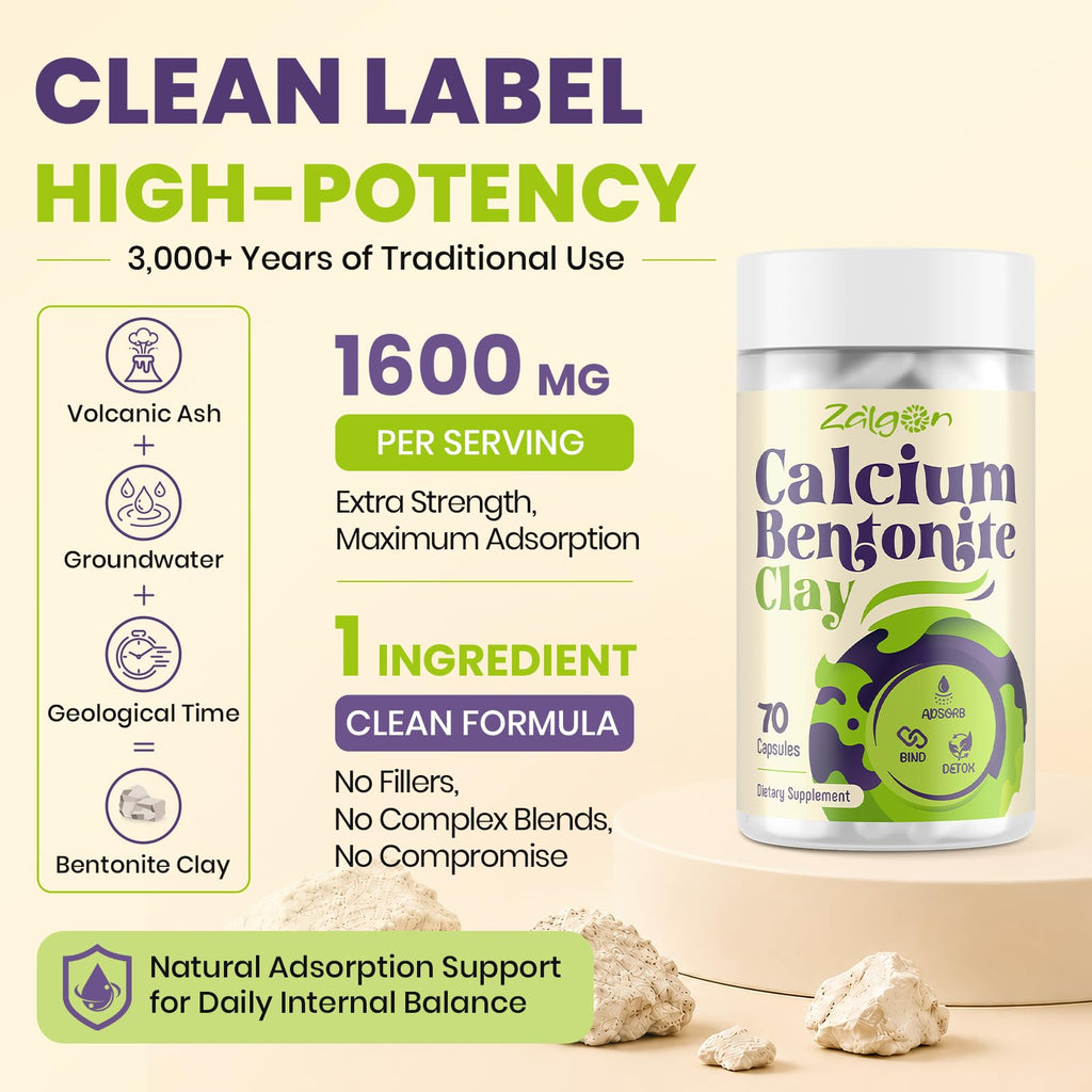 1600 mg Calcium Bentonite benefits